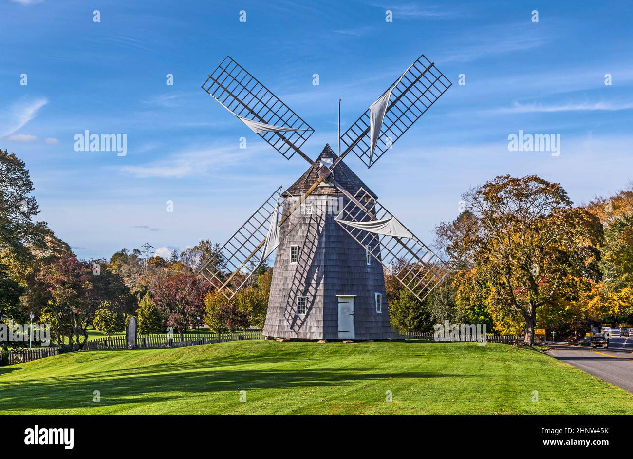 typical classical vintage mill in East Hampton Stock Photo - Alamy