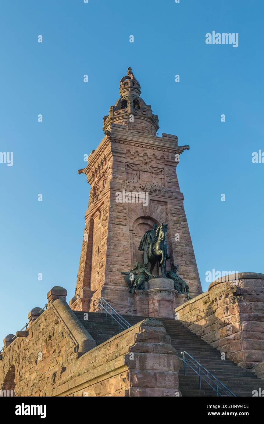 the Kyffhaeuser monument honoring the king Barbarossa in Thuringia ...