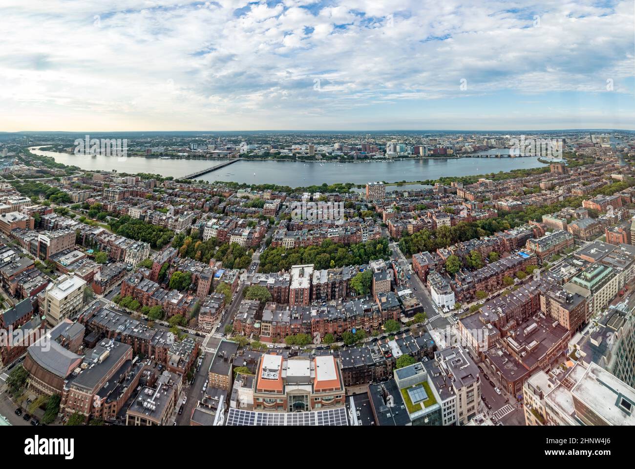 aerial view to skyline of Boston, Massachussets Stock Photo - Alamy
