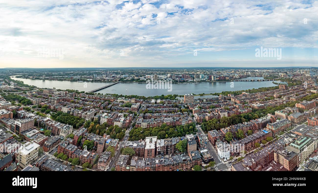 aerial view to skyline of Boston, Massachussets Stock Photo - Alamy