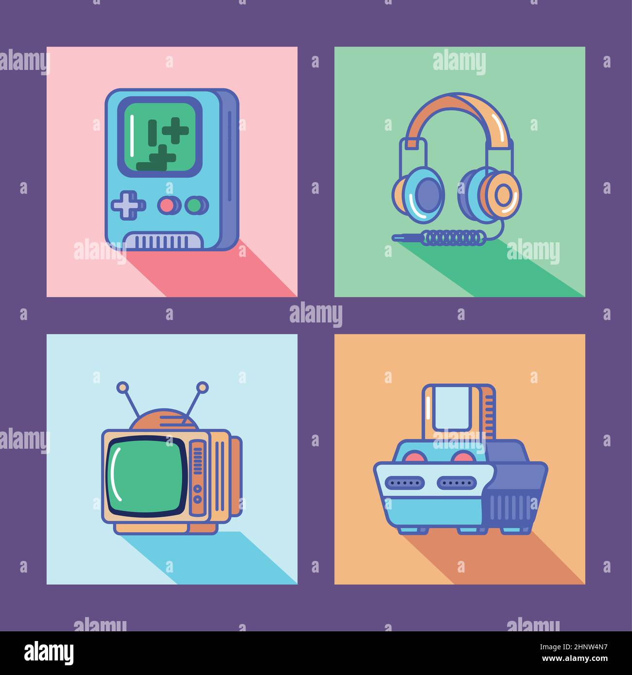 retro technology icons Stock Vector Image & Art - Alamy