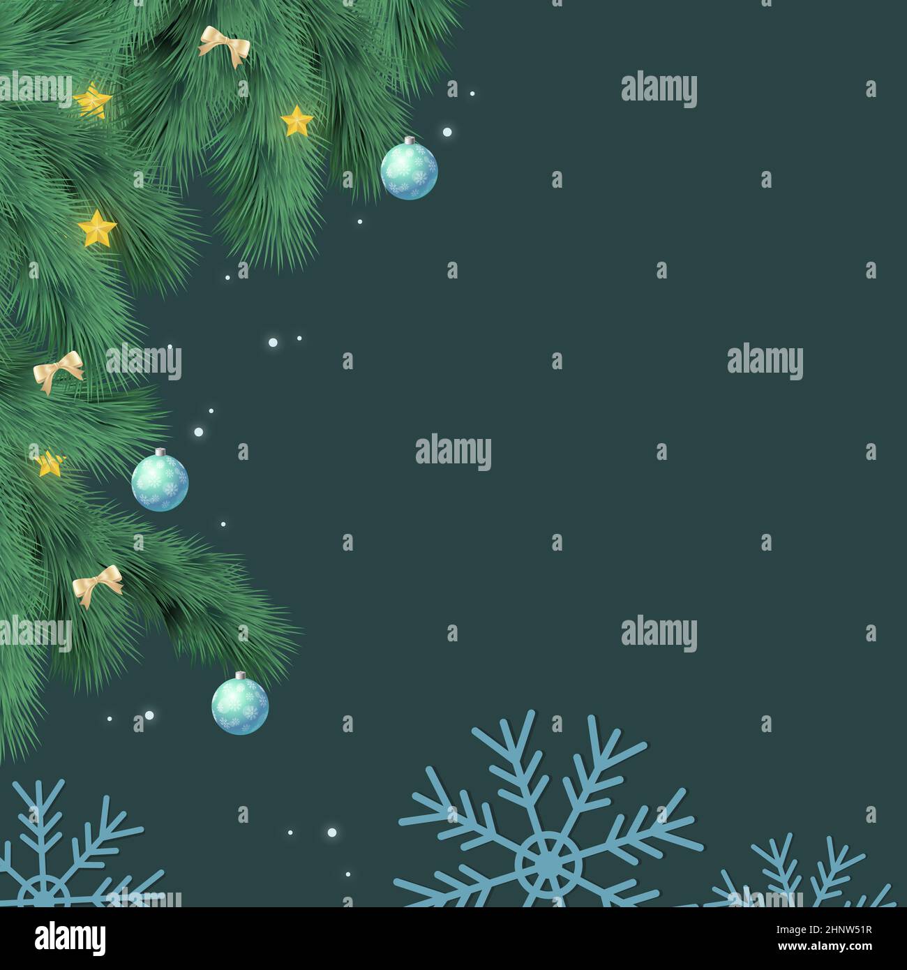 Christmas tree on dark background, web template for holiday promotional ...