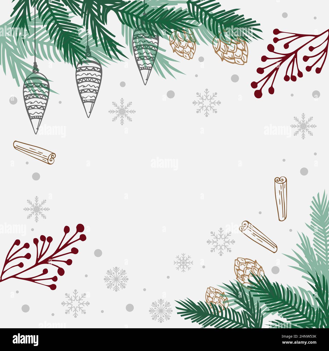 White Christmas background, festive web template - Vector illustration ...