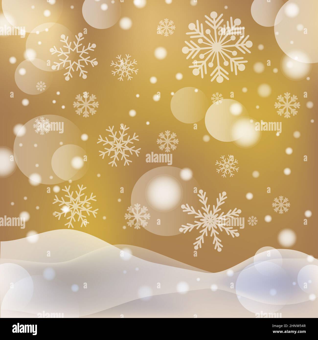 White falling snow, big snowdrifts, different snowflakes, festive ...