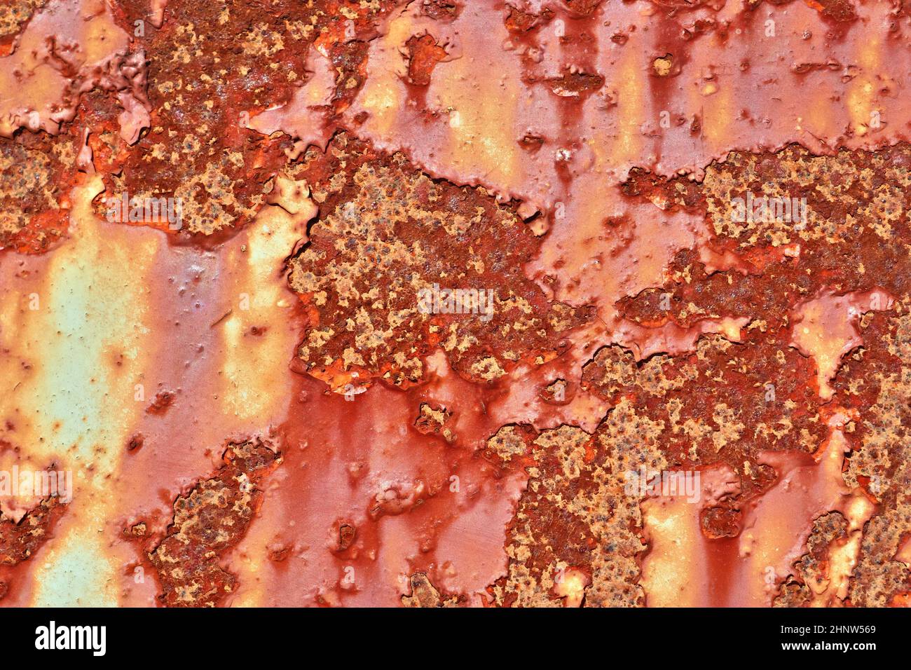 Detailed close up surface of rusty metal and steel with lots of corrosion in high resolution ...