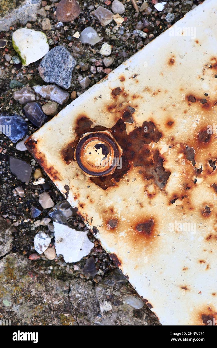 Detailed close up surface of rusty metal and steel with lots of ...