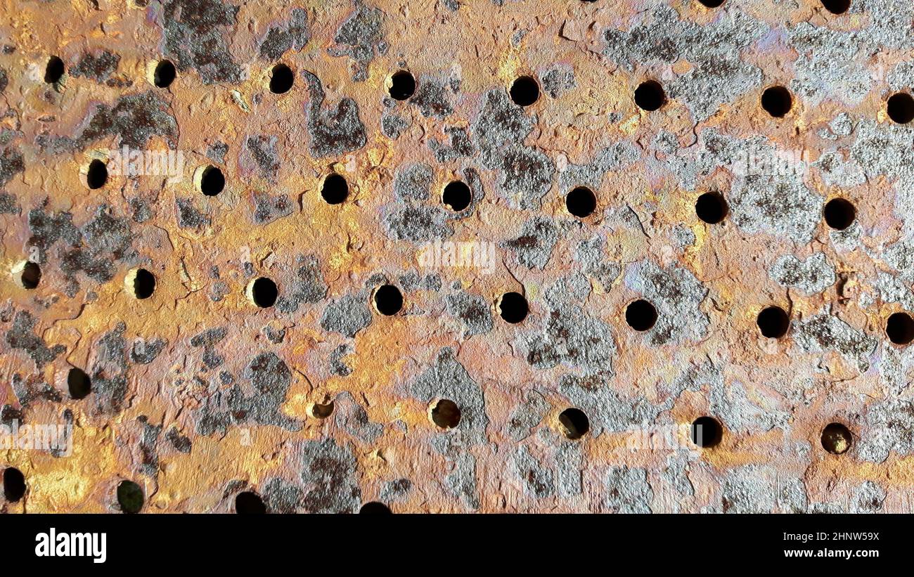 Detailed close up surface of rusty metal and steel with lots of ...