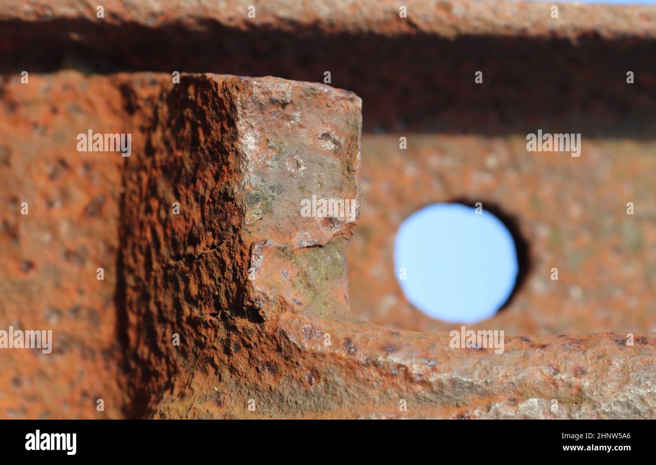 Detailed close up surface of rusty metal and steel with lots of ...