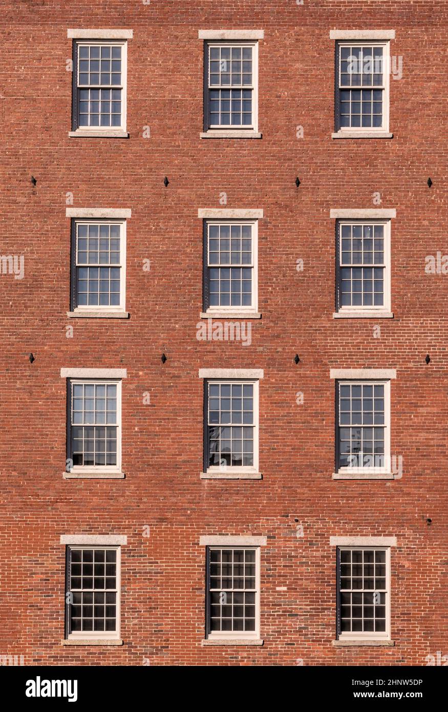 facade of old historic industry building made of brick, USA Stock Photo ...