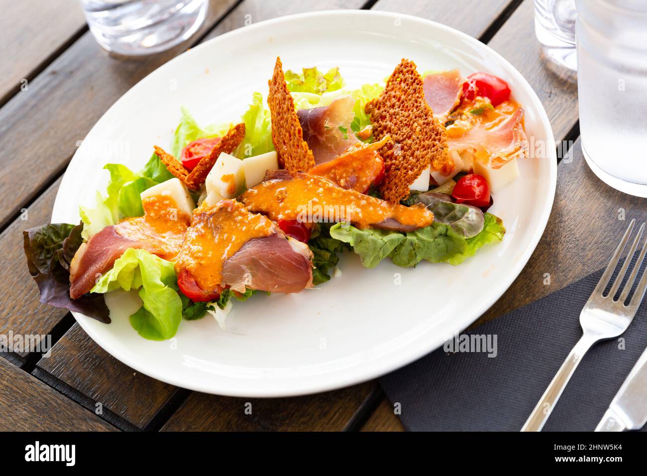 Delicious French Basque salad Stock Photo - Alamy