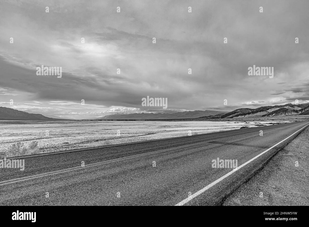 travelling in the death valley desert on empty road in the USA Stock ...