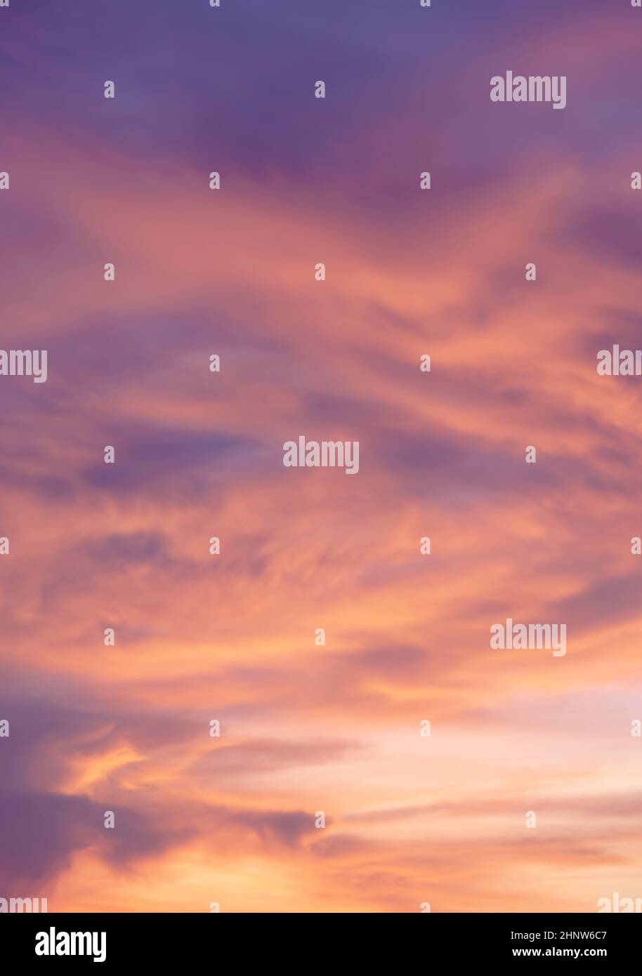 Background of colorful dramatic sunset with twilight color sky and ...