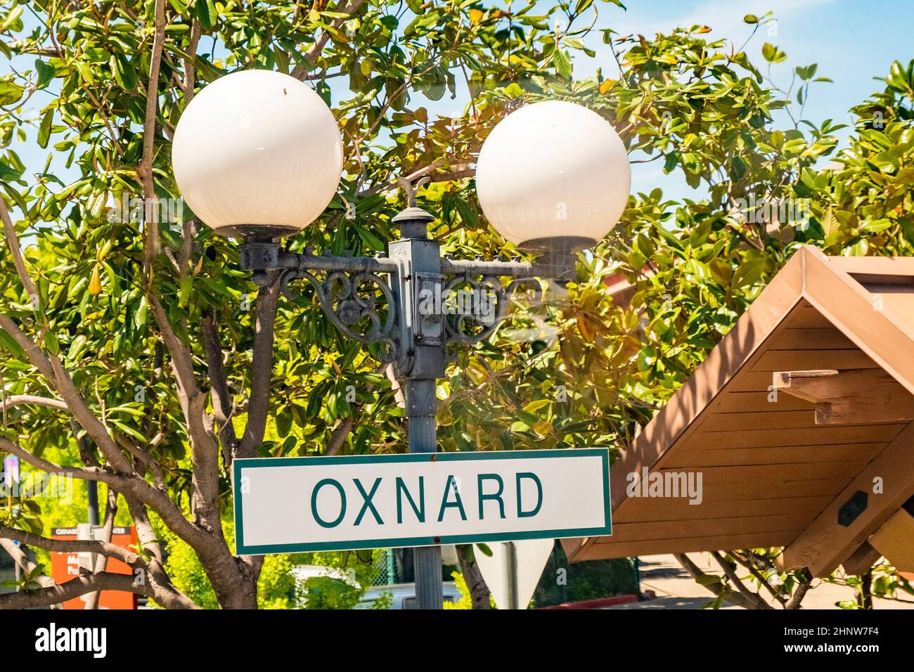 oxnard city sign at a vintage electric lantern Stock Photo - Alamy