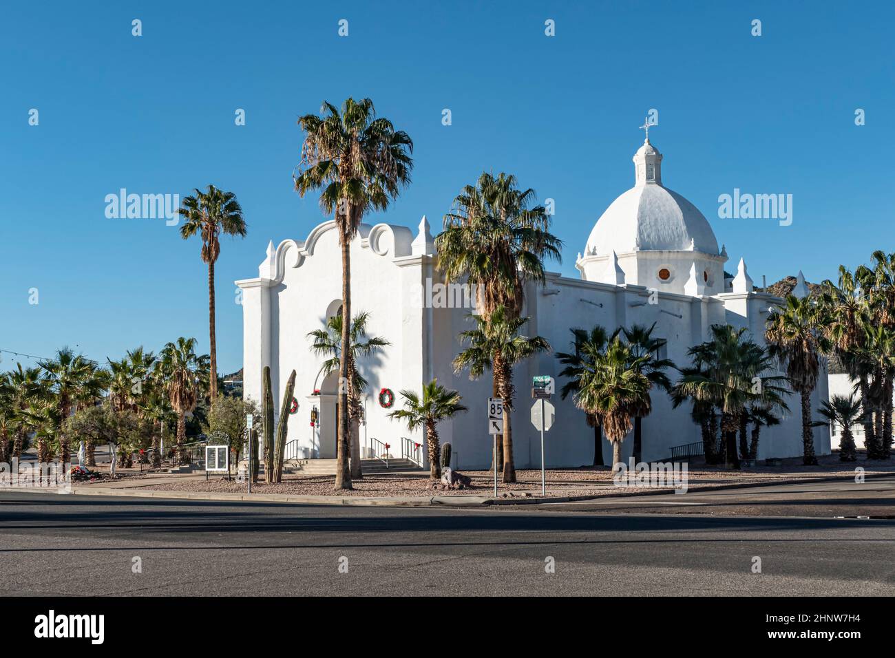 famous church at Ajo townside, historic district Stock Photo - Alamy