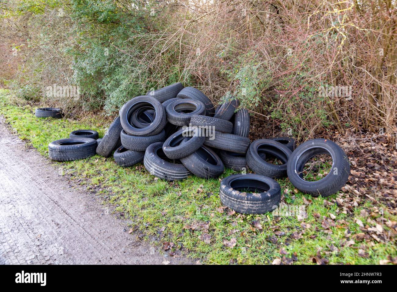 many used tires as garbage at open area without proper recycling Stock ...