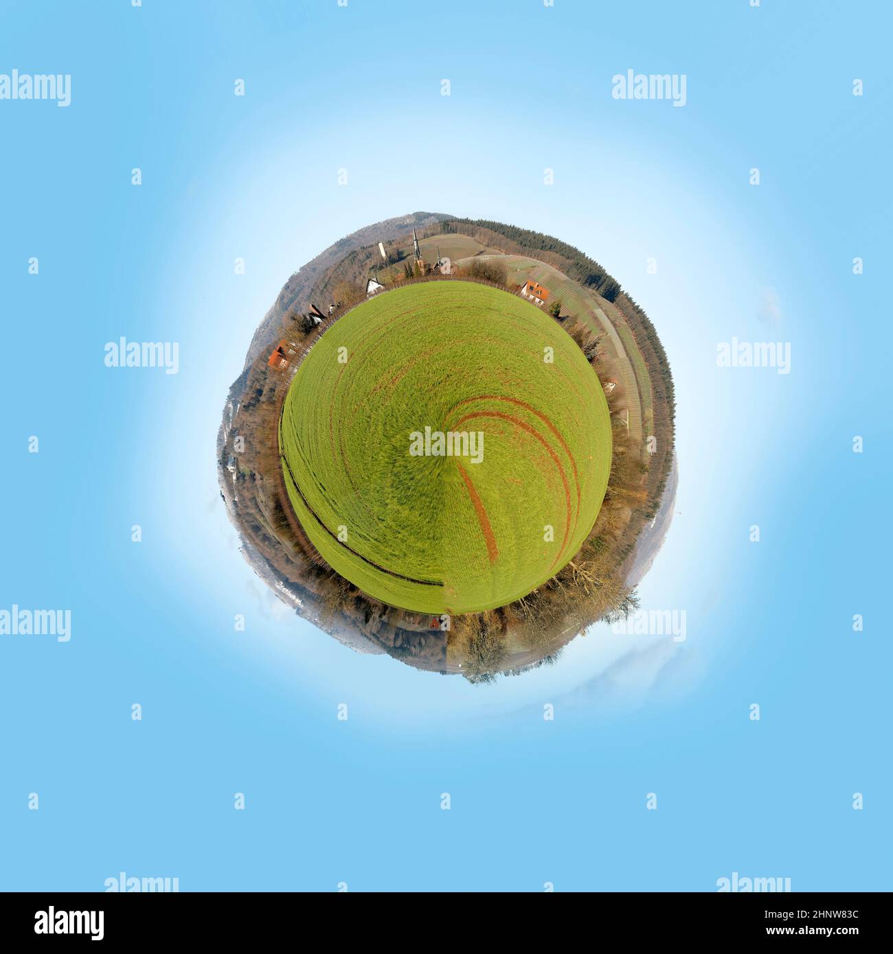 scenic fields in winter time in Kiedrich, Rhinegau, Germany Stock Photo ...