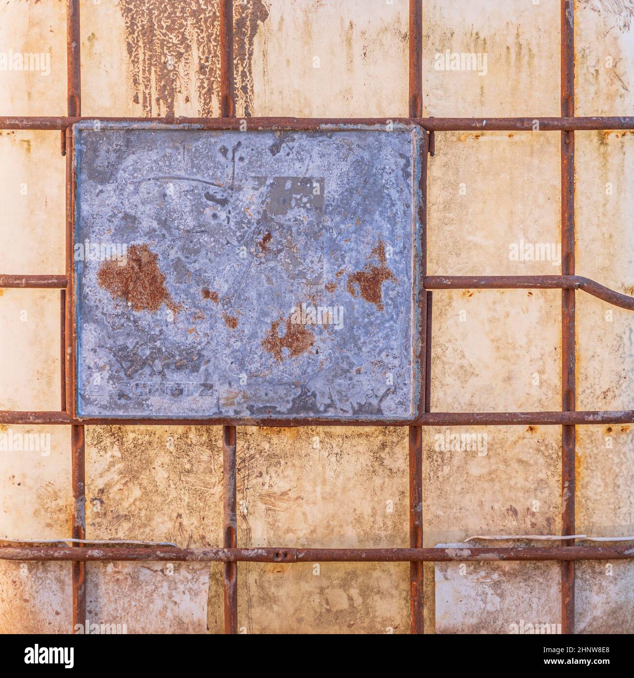 harmonic structured background of an old rusty water tank in detail ...