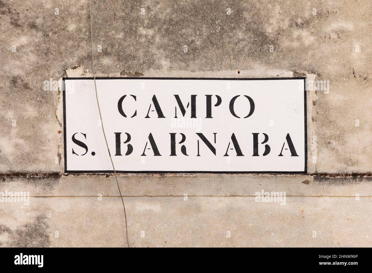 signage campo San Barnaba - area of San Barnaba - in Venice at an old ...
