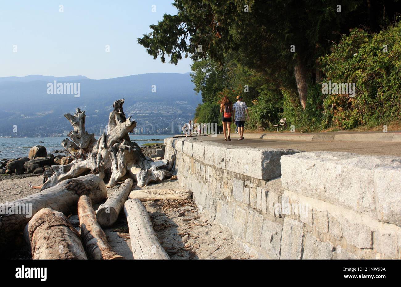A beautiful view of a seawall at Stanley Park in Canada Stock Photo - Alamy