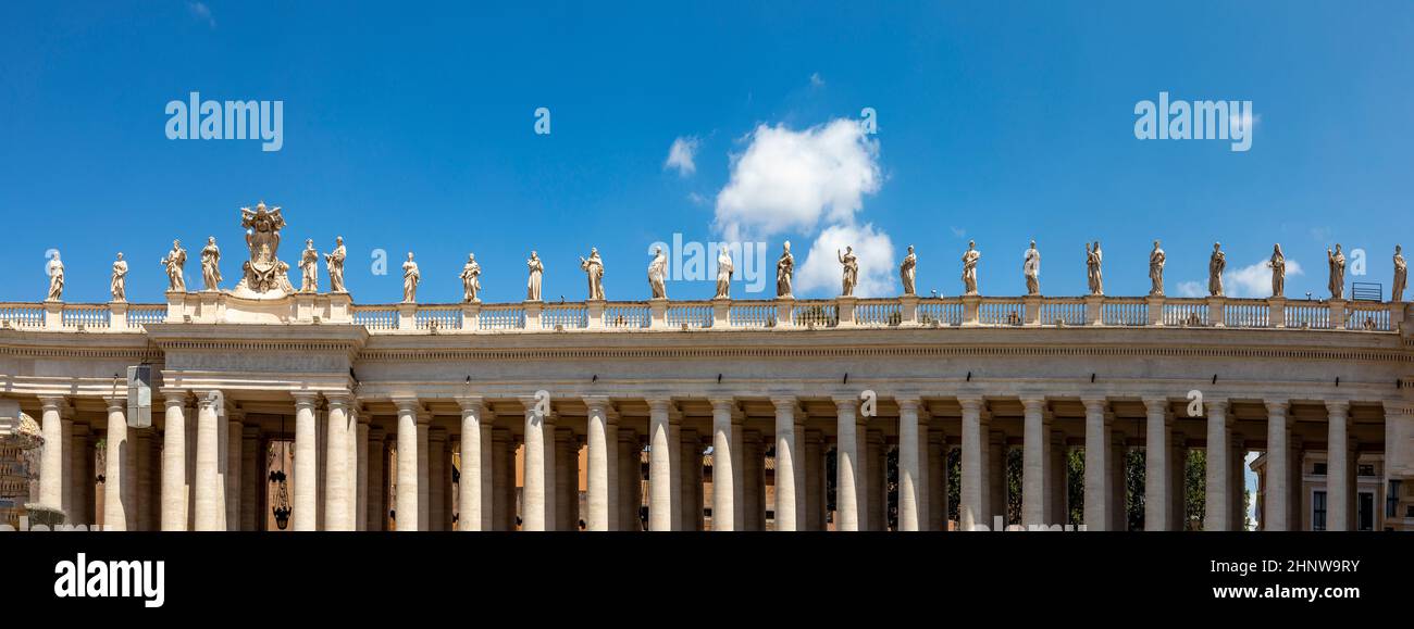 world famous colonnade in the Vatican at St. Peters square, Romeamous ...