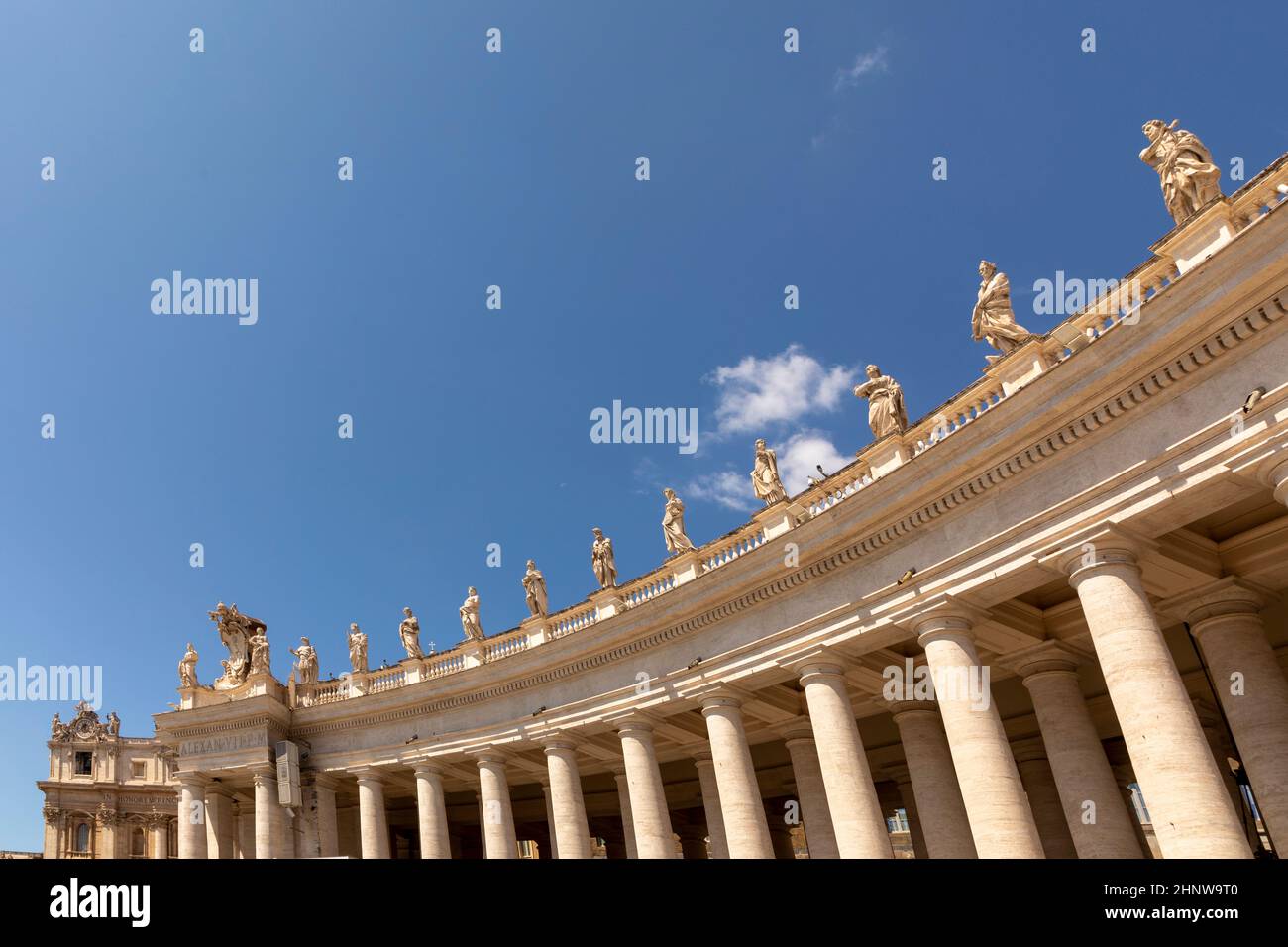 world famous colonnade in the Vatican at St. Peters square, Romeamous ...