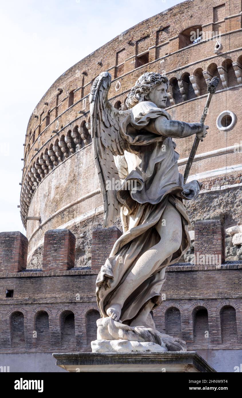 statue at Aelian bridge also known unter name bridge of the holy angels ...