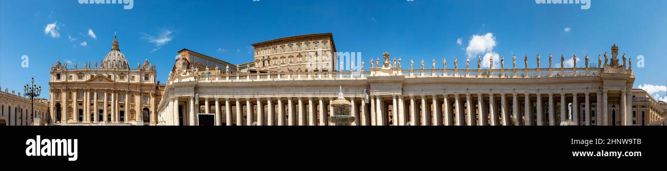 Basilica of St. Peter in the Vatican and famous colonnade from Bellini ...