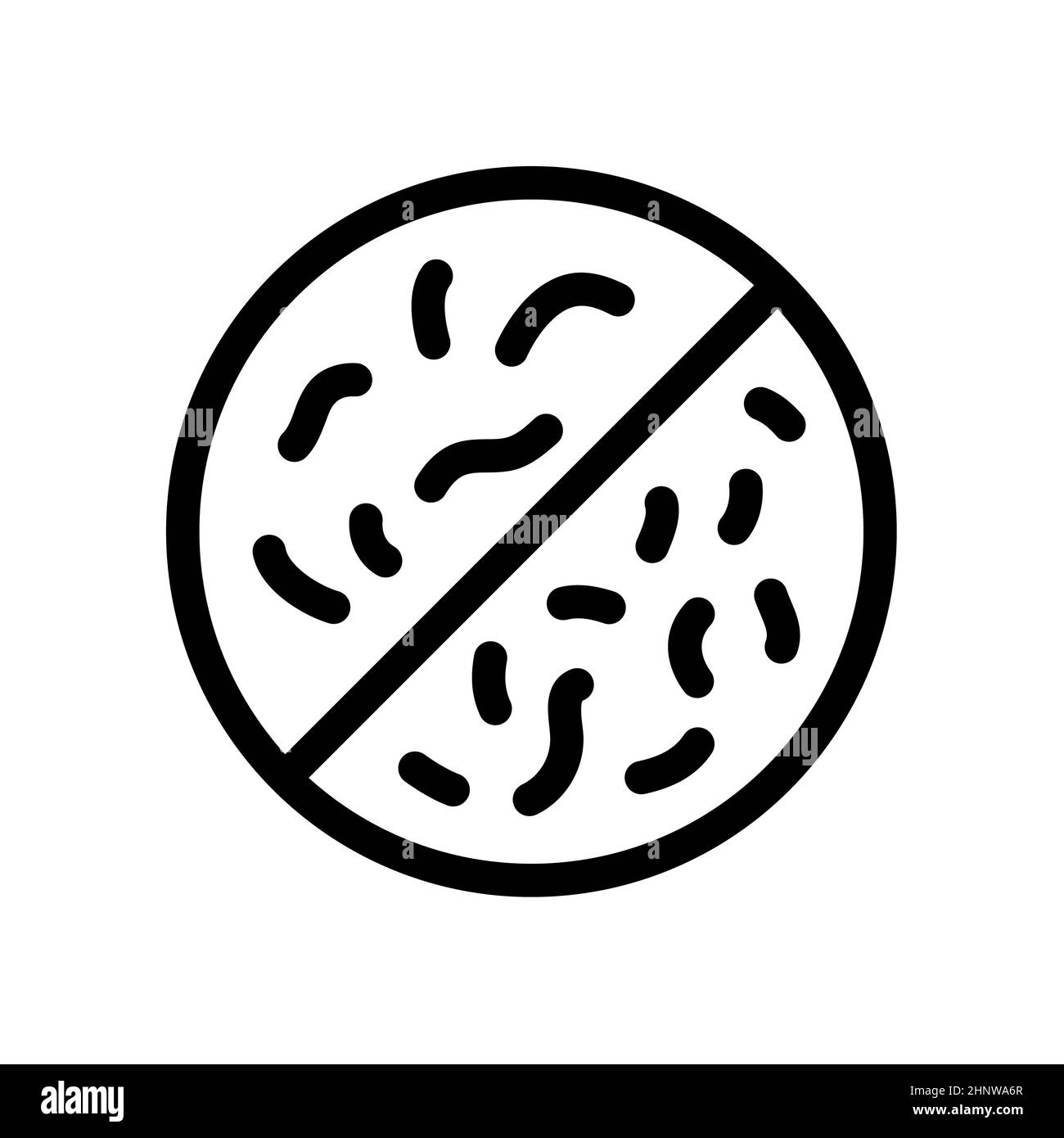 anti bacteria no clean prohibition single isolated icon with outline ...
