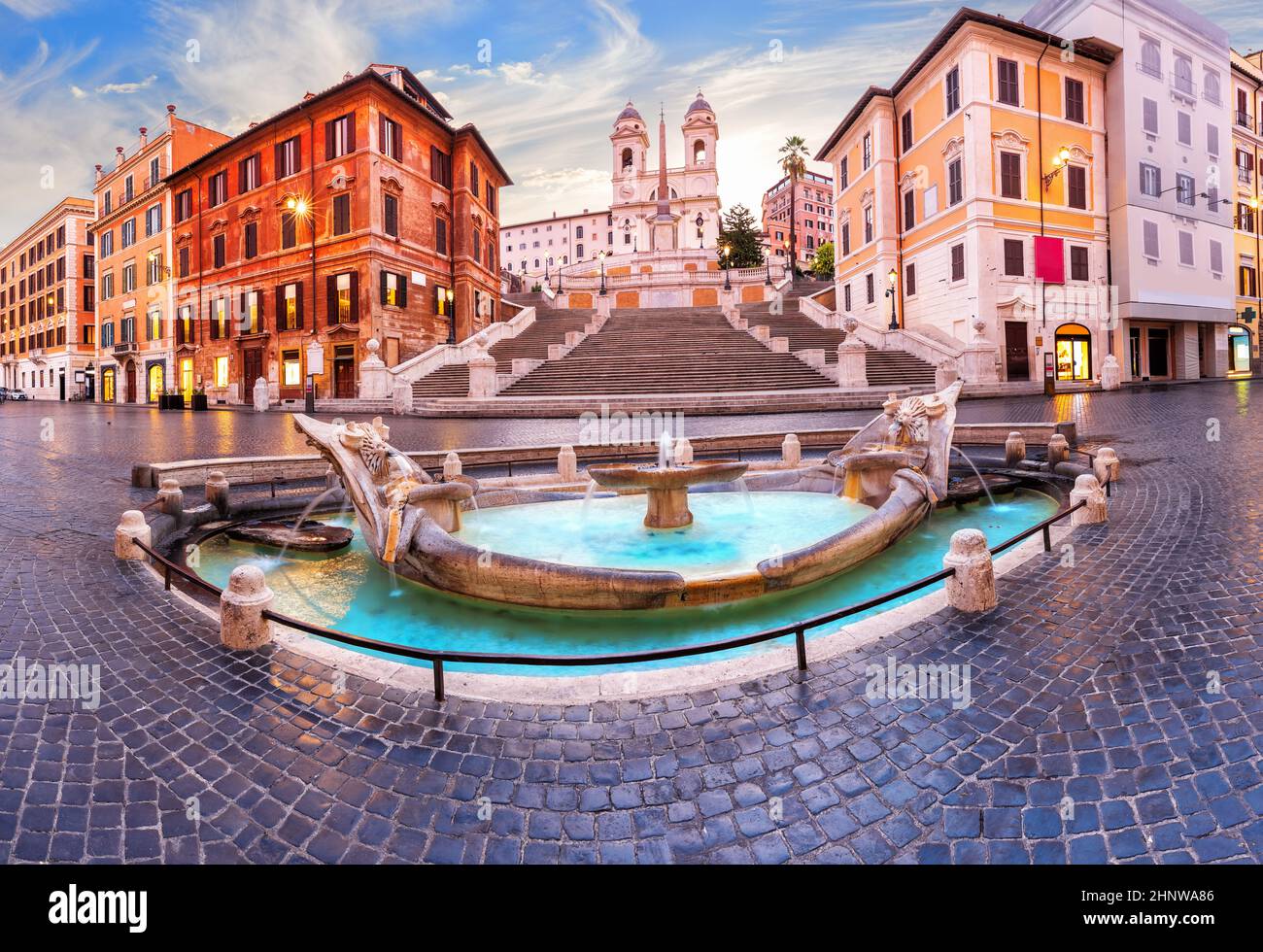 Spanish steps rome sunset hi-res stock photography and images - Alamy