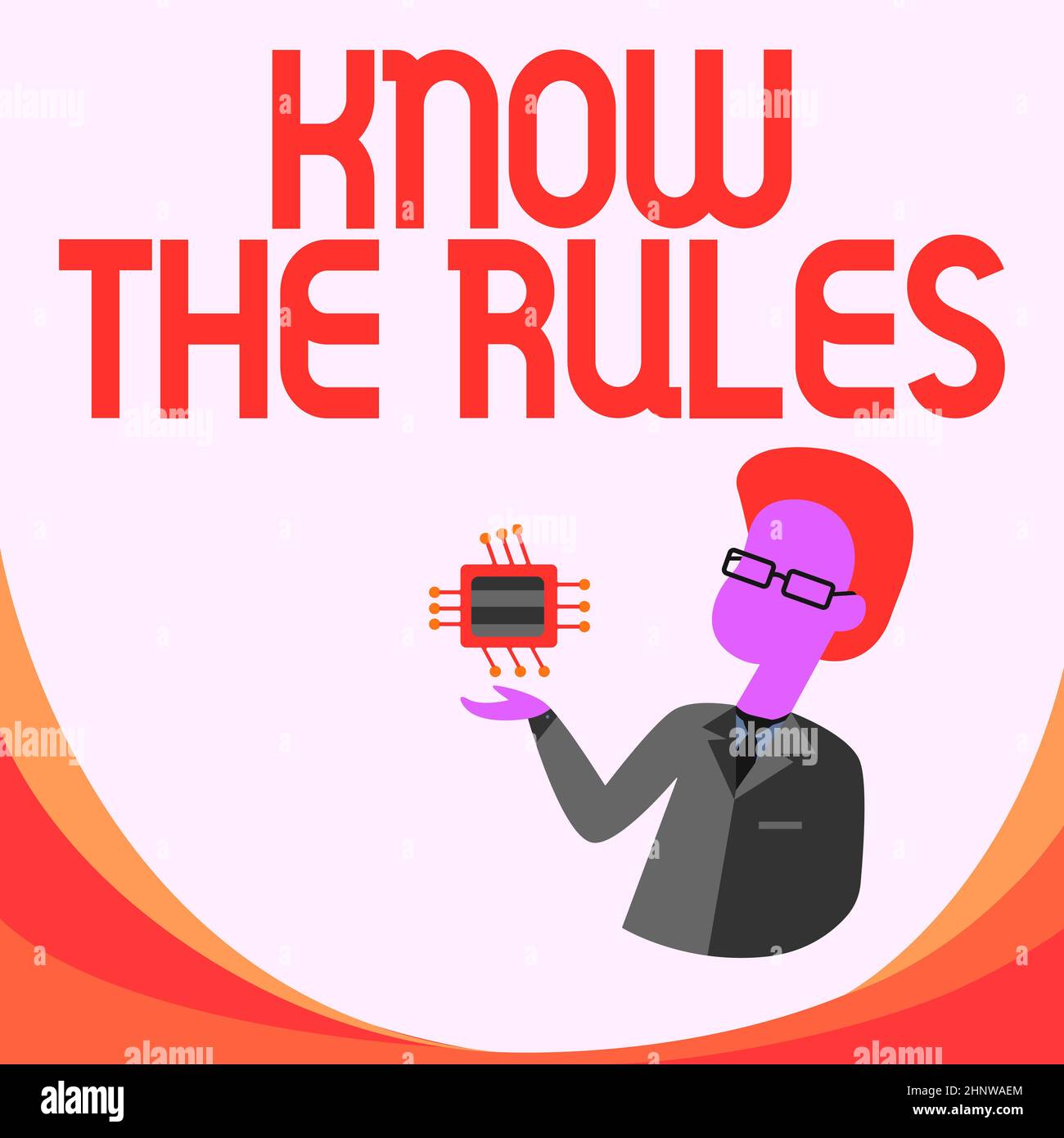 Sign displaying Know The Rules, Business overview set explicit or ...