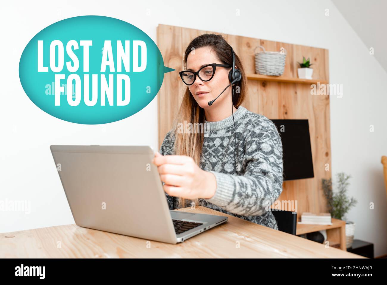 Text sign showing Lost And Found, Word Written on a place where lost ...