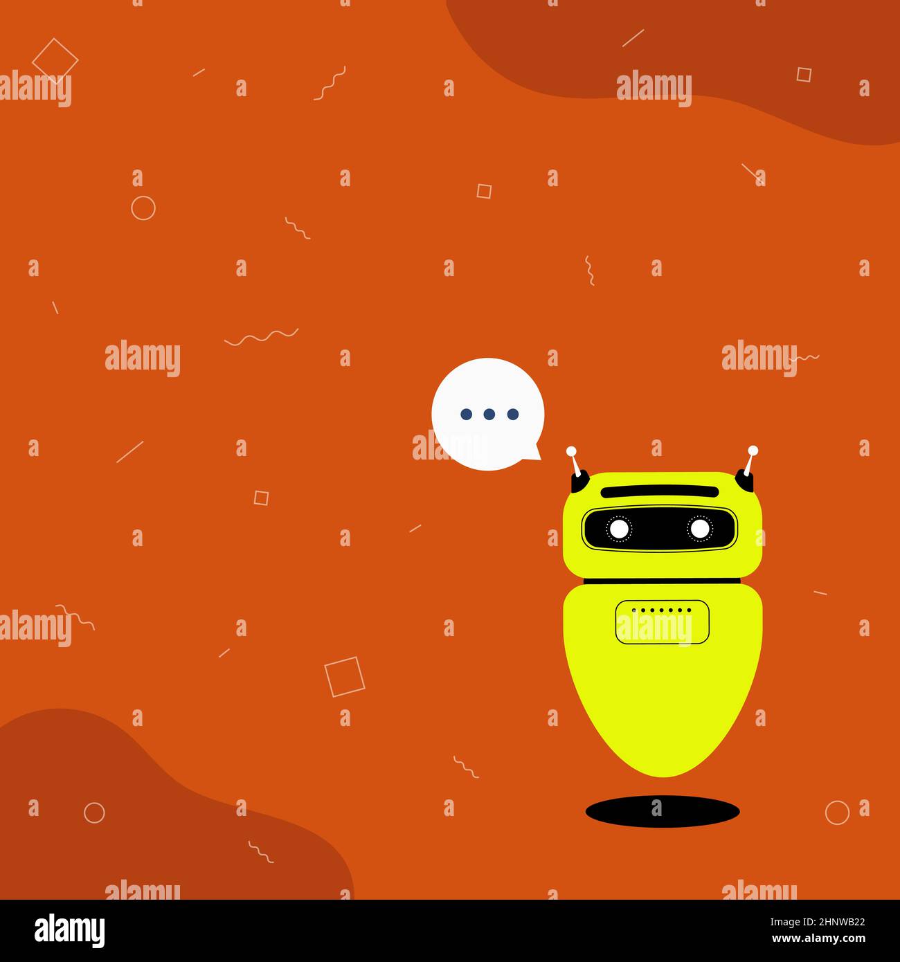Illustration Of Cute Floating Robot Telling Information In A Chat Cloud ...