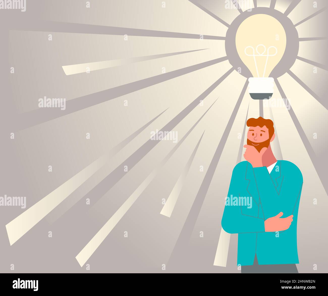 Illustration Of A Man Standing Coming Up With New Amazing Ideas Stock ...