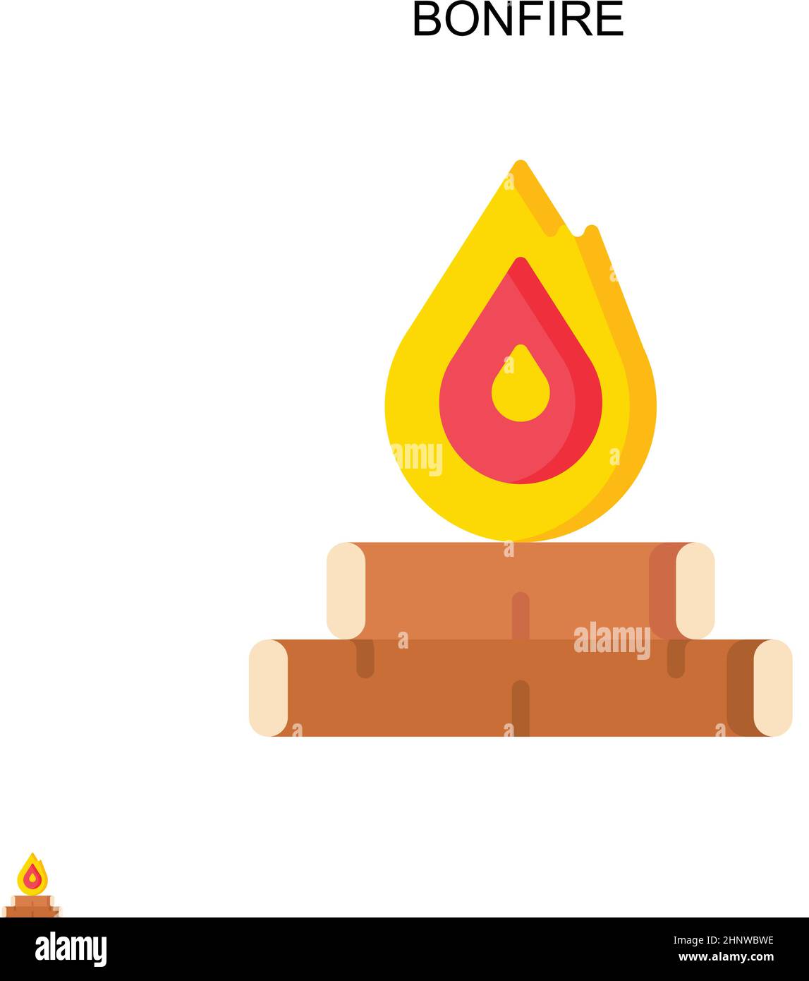 Bonfire Simple vector icon. Illustration symbol design template for web ...
