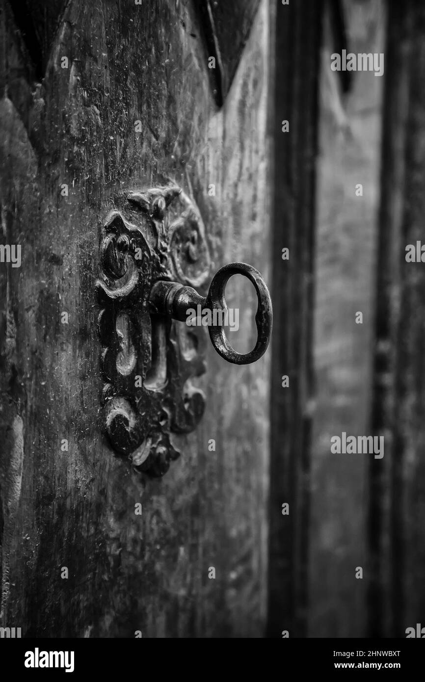 Security concept lock house Black and White Stock Photos & Images - Alamy