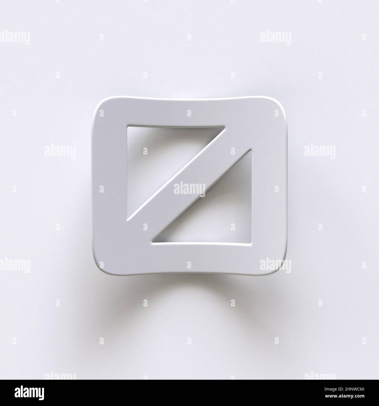 Bent paper font with long shadows Number 0 ZERO 3D render illustration ...