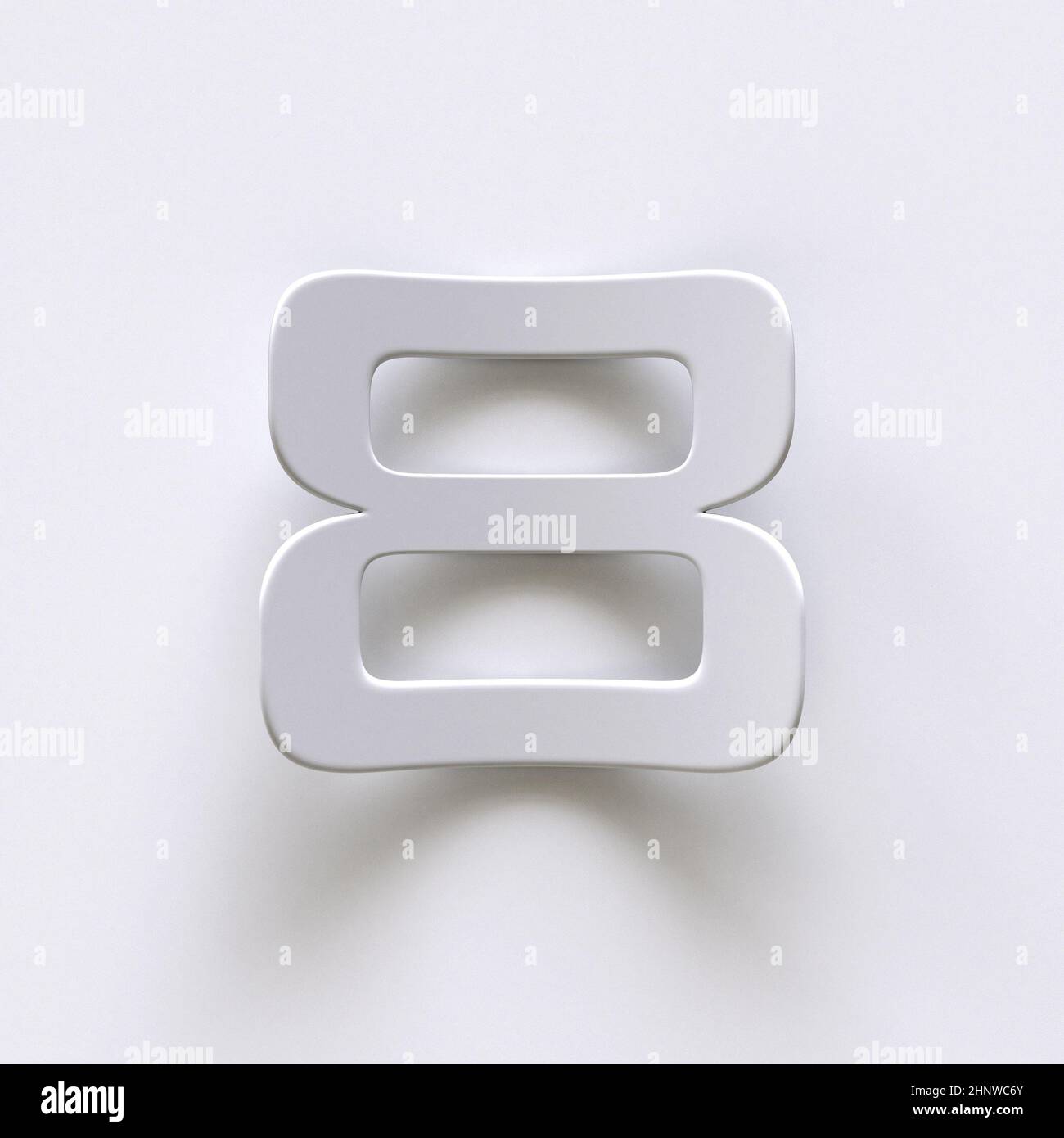 Bent paper font with long shadows Number 8 EIGHT 3D render illustration ...