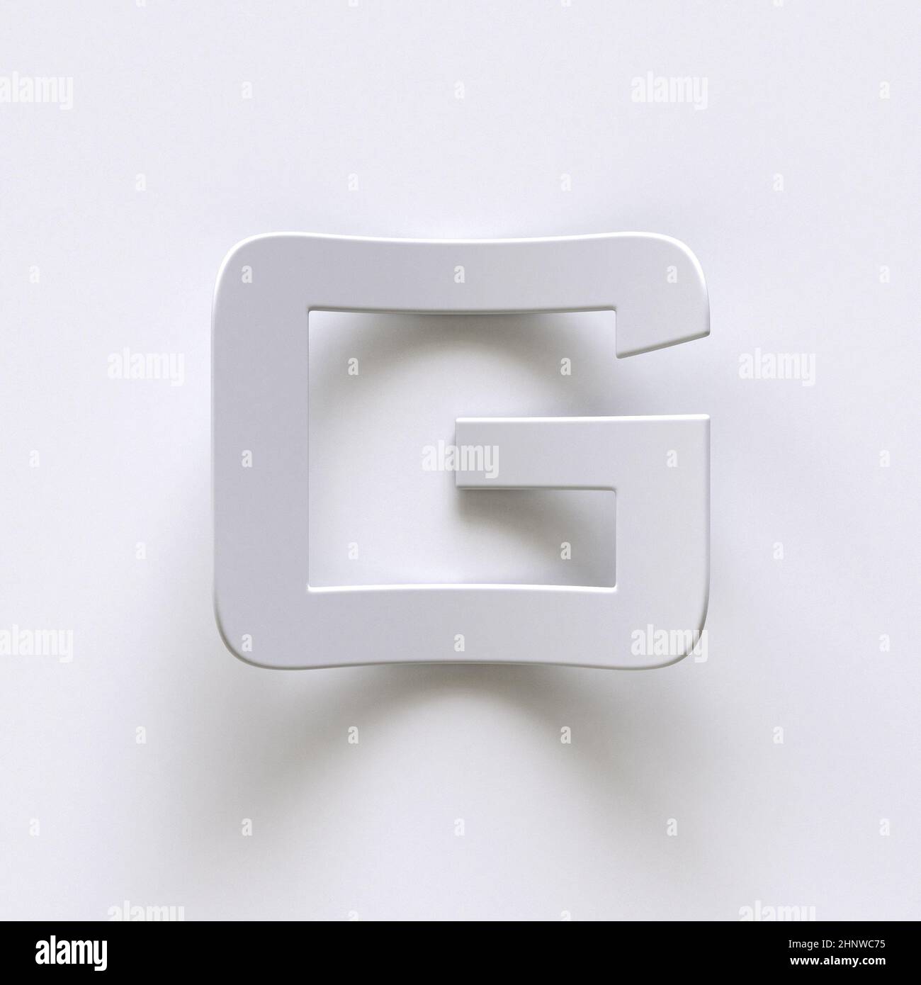 Bent paper font with long shadows Letter G 3D render illustration ...