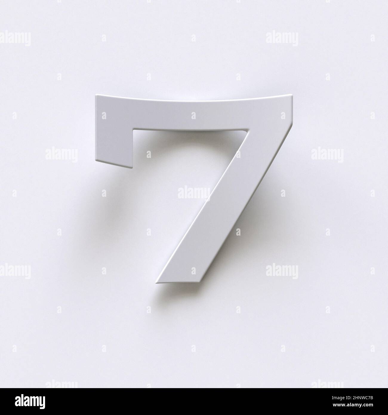 Bent paper font with long shadows Number 7 SEVEN 3D render illustration ...