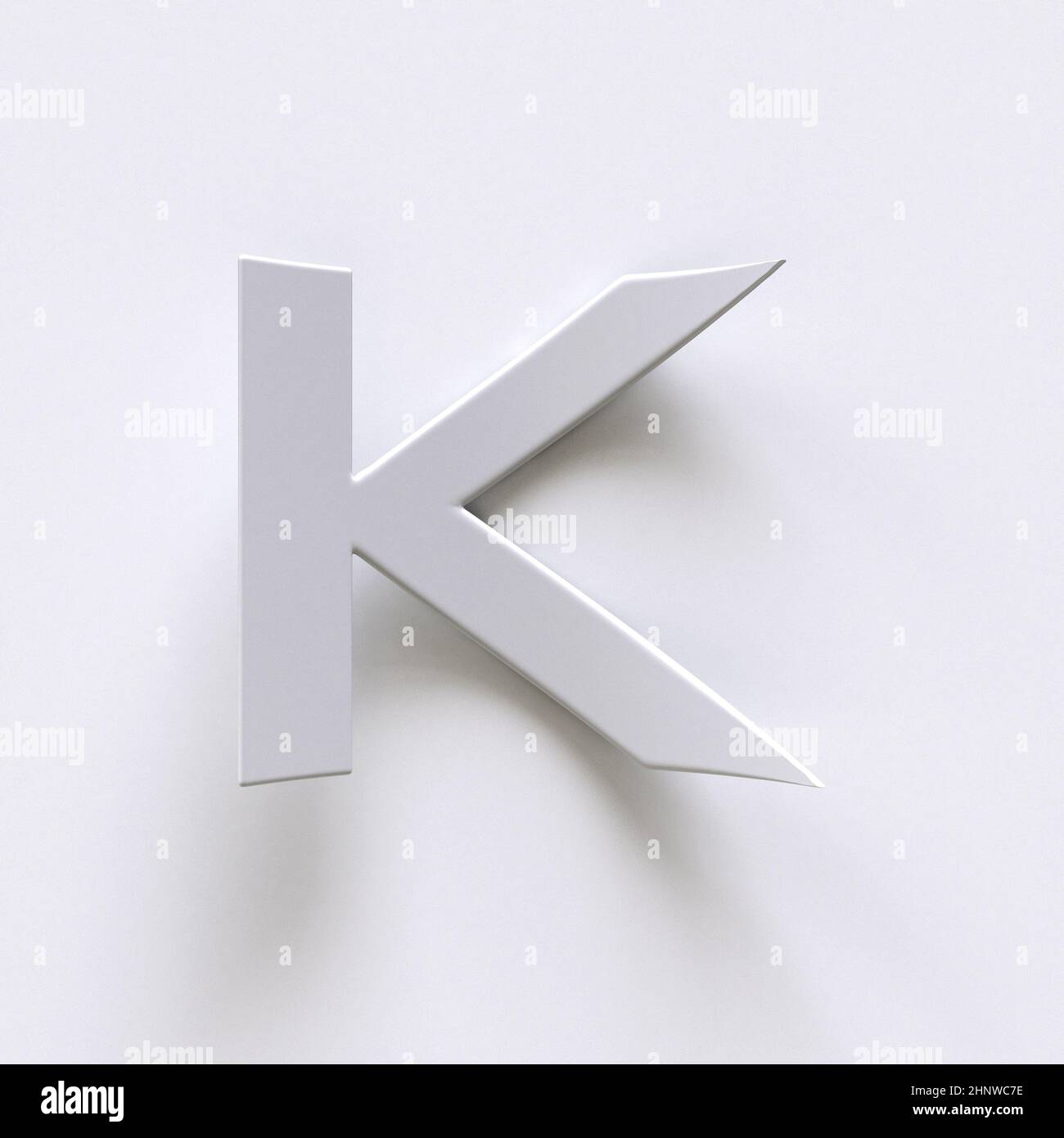 Bent paper font with long shadows Letter K 3D render illustration ...