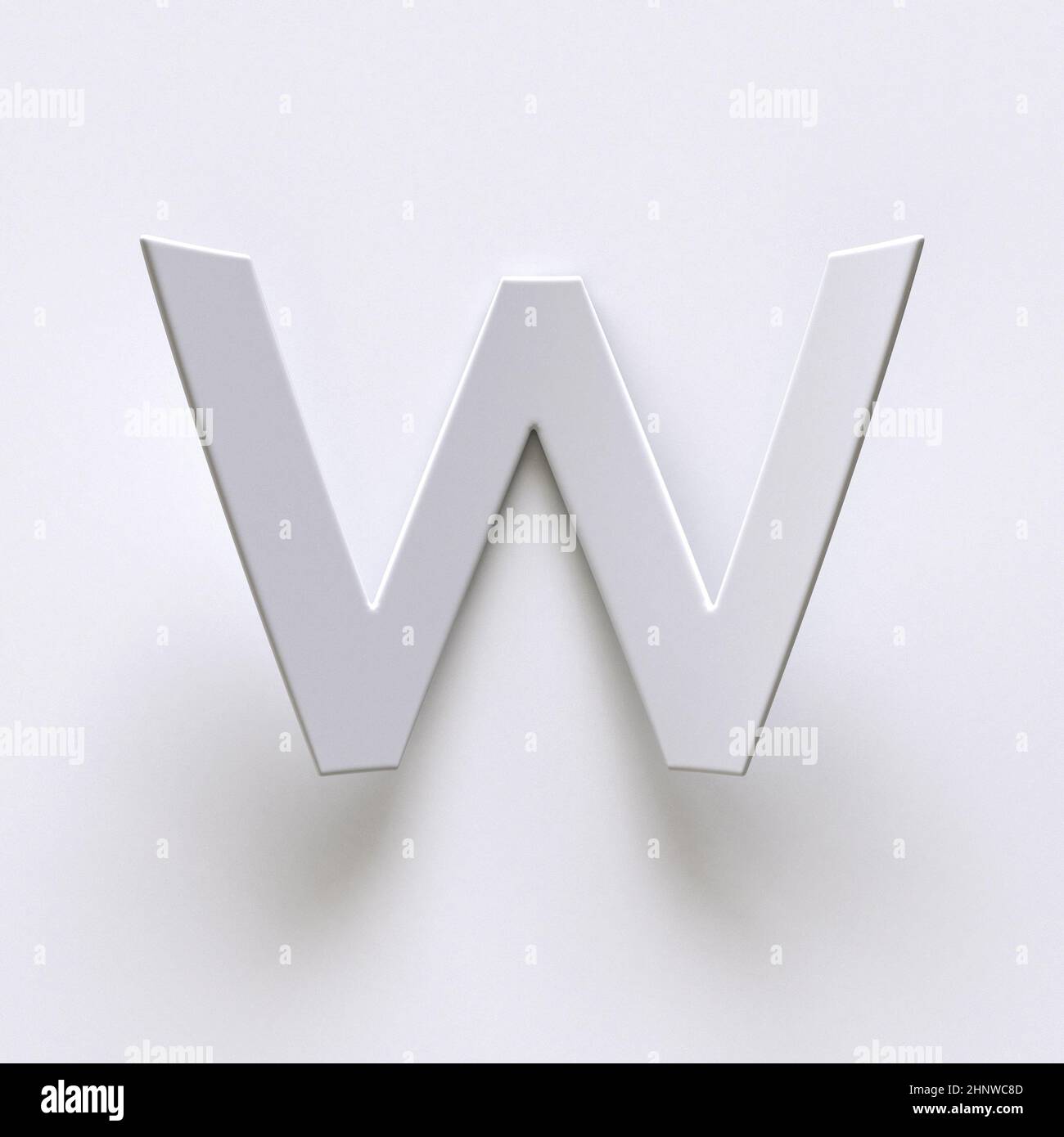 Bent paper font with long shadows Letter W 3D render illustration ...