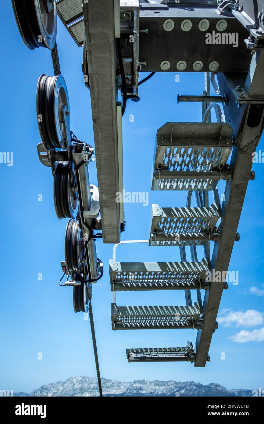 detail of the mechanism of a chairlift in a ski resort Stock Photo - Alamy