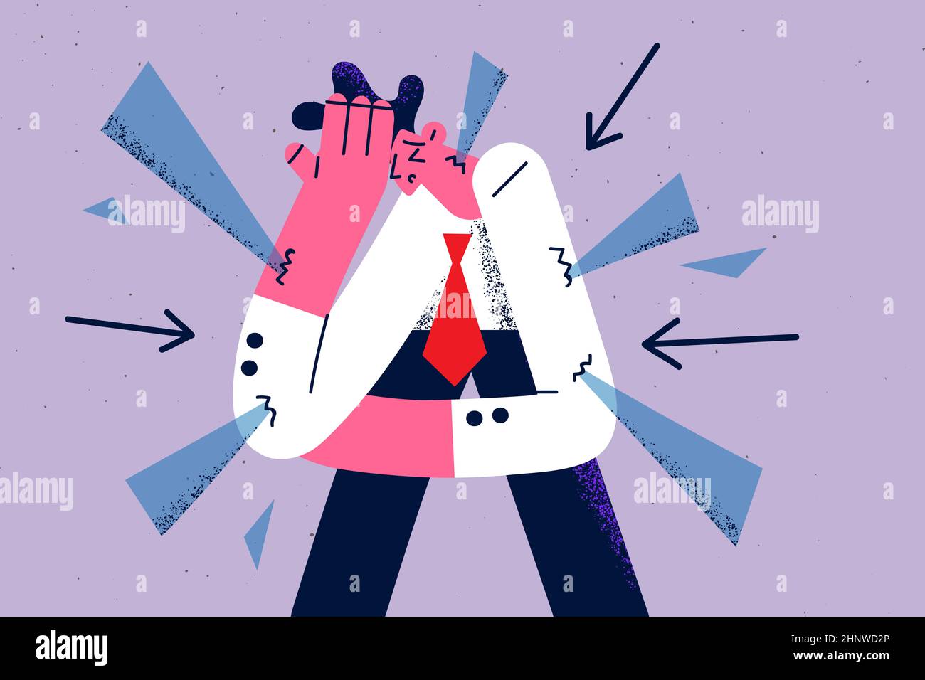 Stress, exhaustion and overwork concept. Young tired Businessman ...