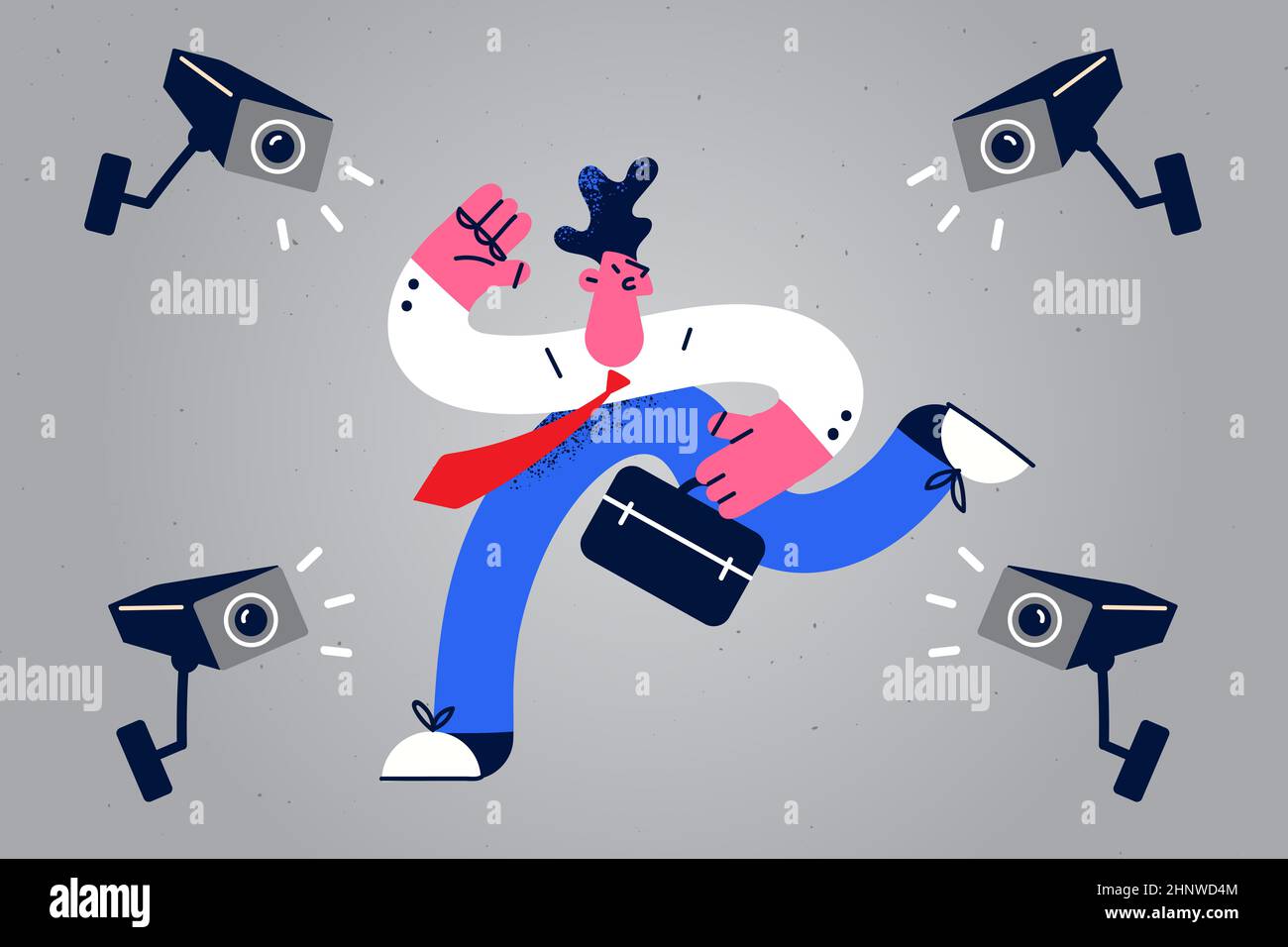 Feeling stress being late concept. Young stressed businessman worker ...