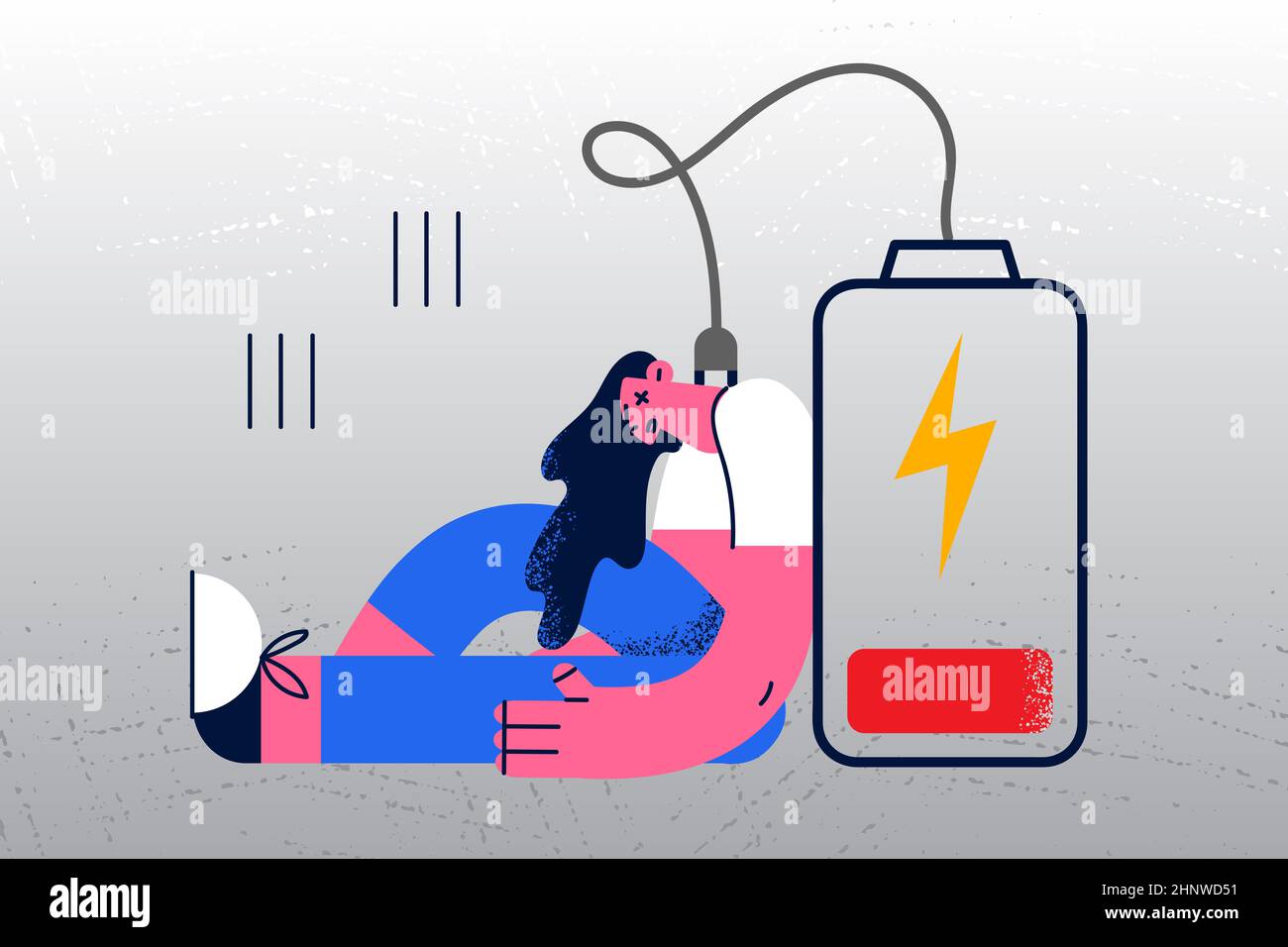 Low energy and total Exhaustion concept. Young sad depressed tired ...