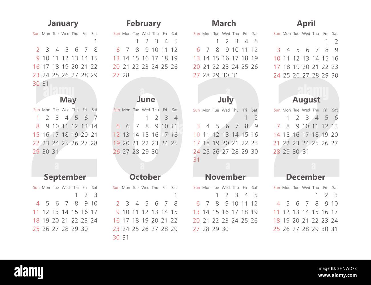 Calendario 2022 Para Imprimir