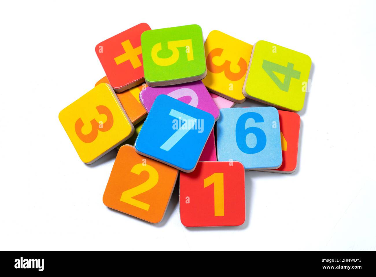 Math number colorful on white background, education study mathematics ...
