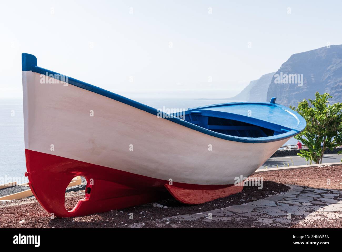 Wooden boat as decoration. The observation deck - Mirador Archipenque ...