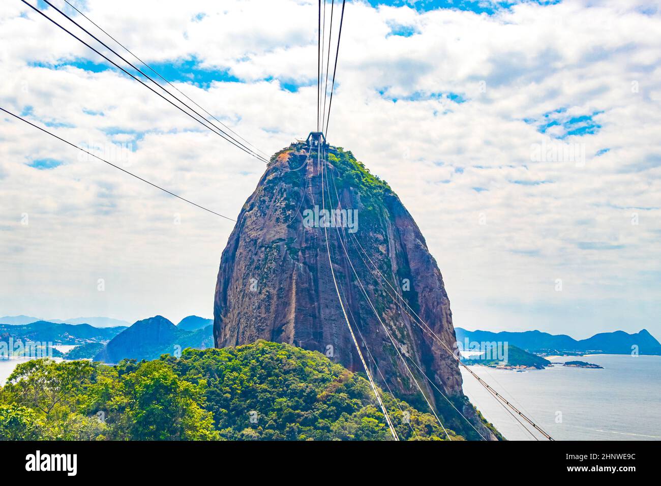 Sugarloaf sugar loaf mountain Pão de Açucar with cable car panorama ...