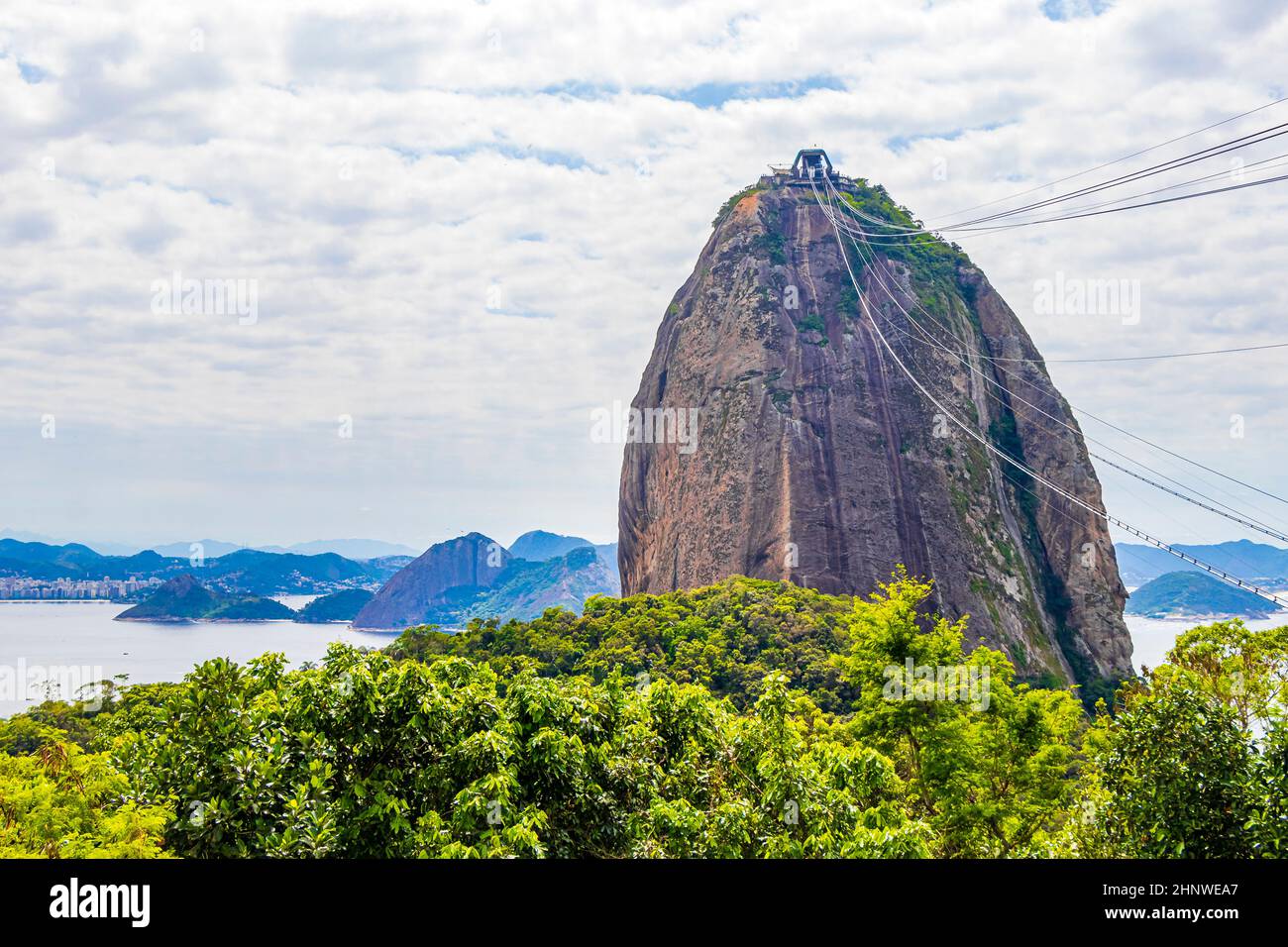 Sugarloaf sugar loaf mountain Pão de Açucar with cable car panorama ...